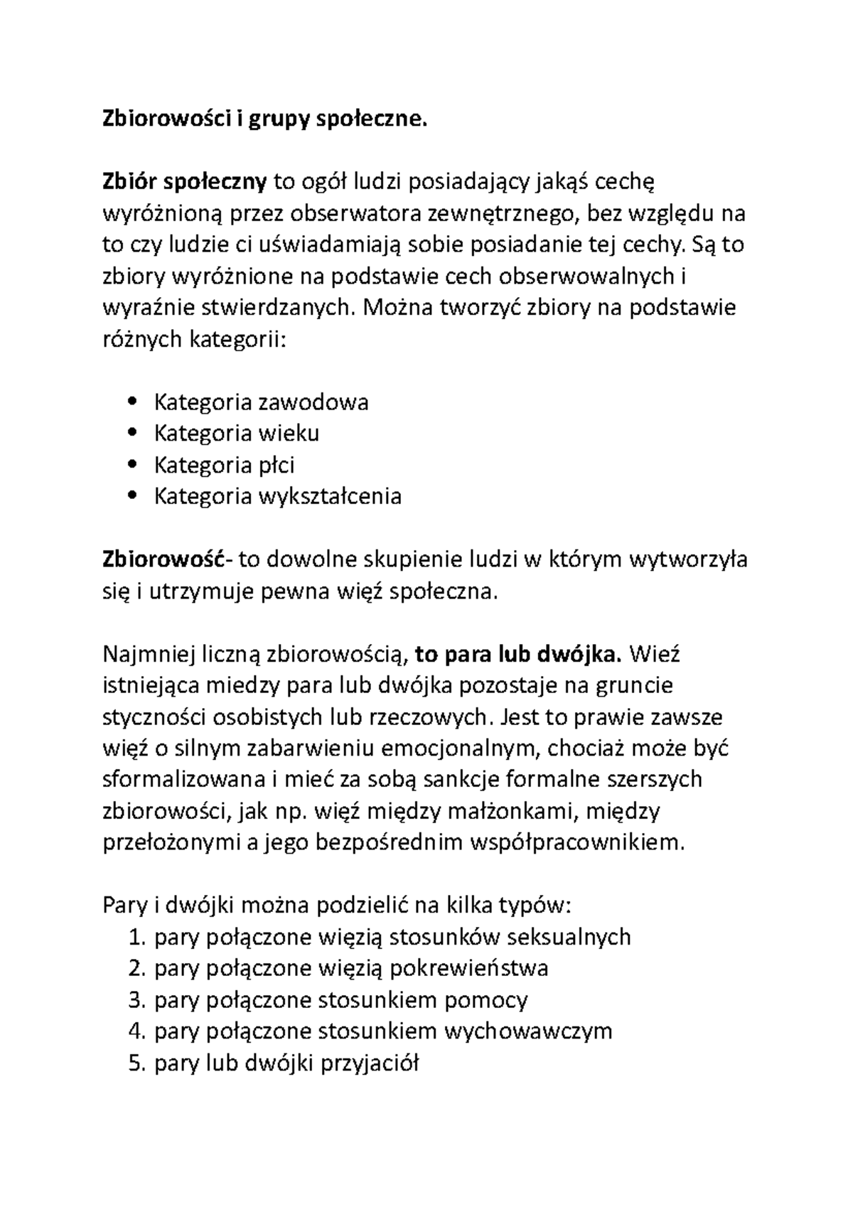 7. ZbiorowoŚCI I Grupy SPOŁ Eczne - Zbiorowości i grupy społeczne. Zbiór społeczny to ogół ludzi ...