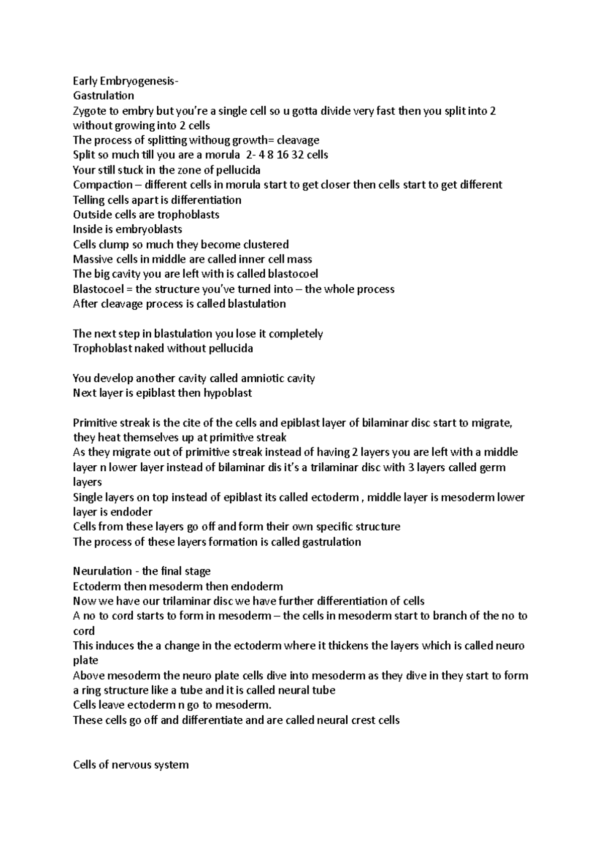 Early Embryogenesis, - Early EmbryogenesisGastrulation Zygote to embry ...