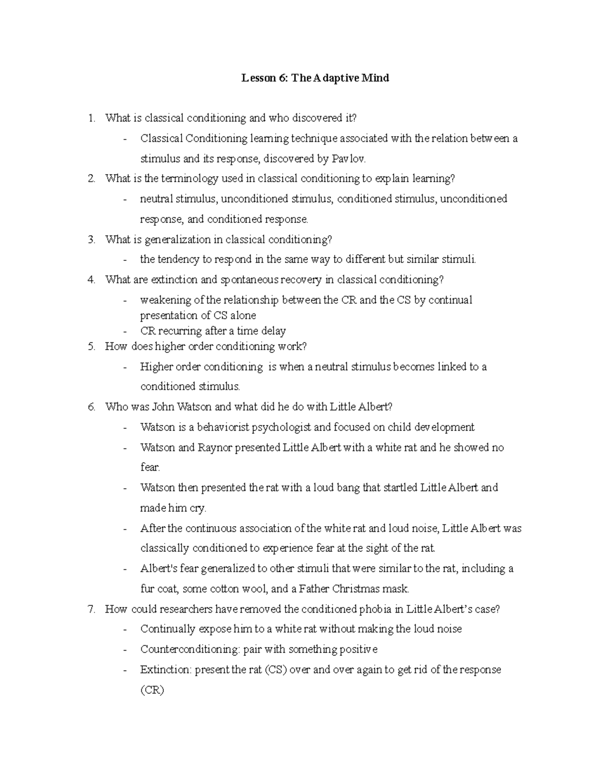 Lesson 6 The Adaptive Mind - Lesson 6: The Adaptive Mind What is ...