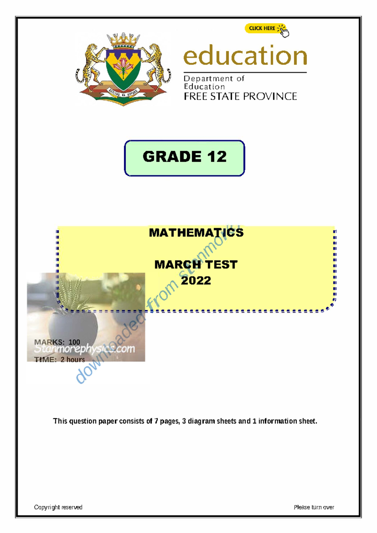 FS Maths March 2022 Gr12 QP and Memo - [ education Department of ...