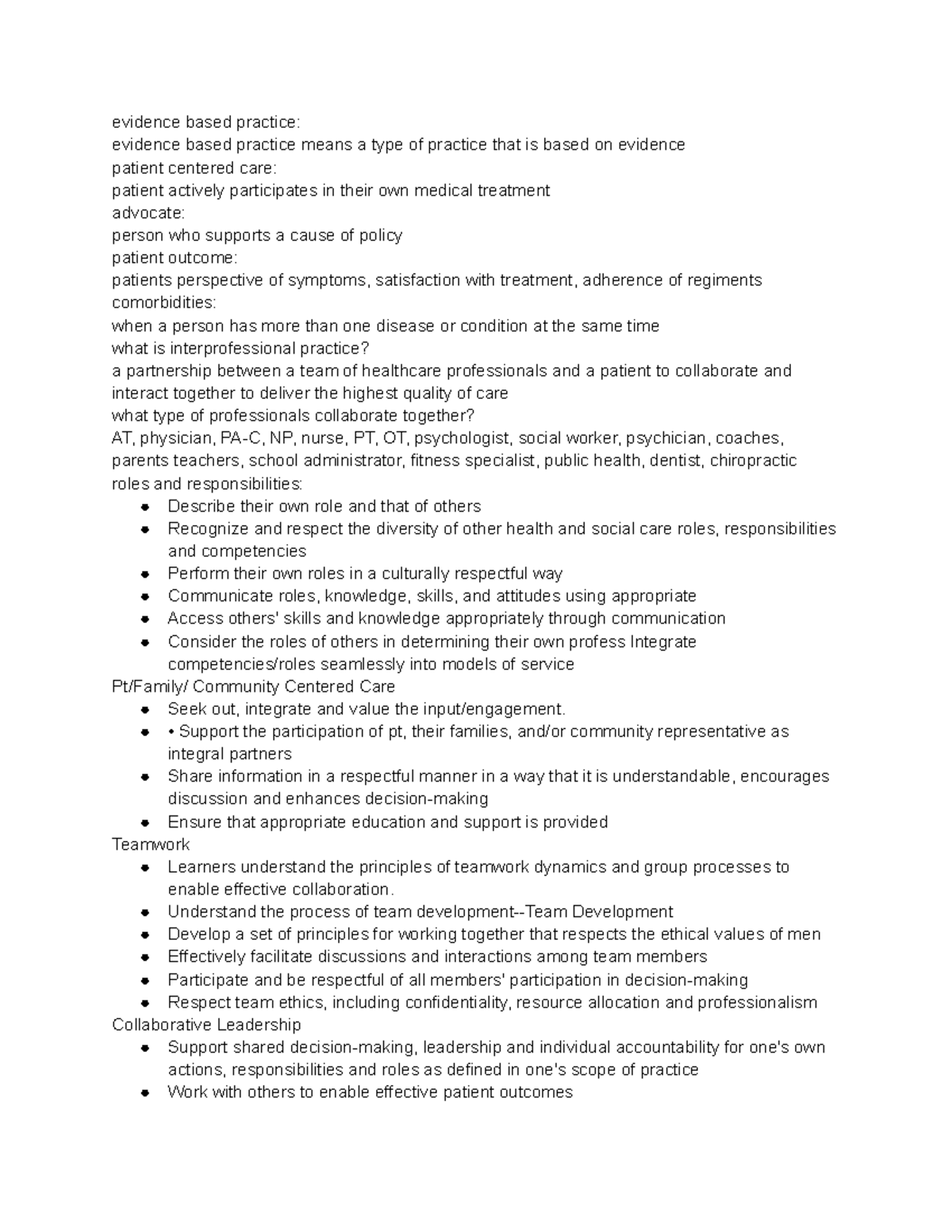 Intro to health care professions - evidence based practice: evidence ...