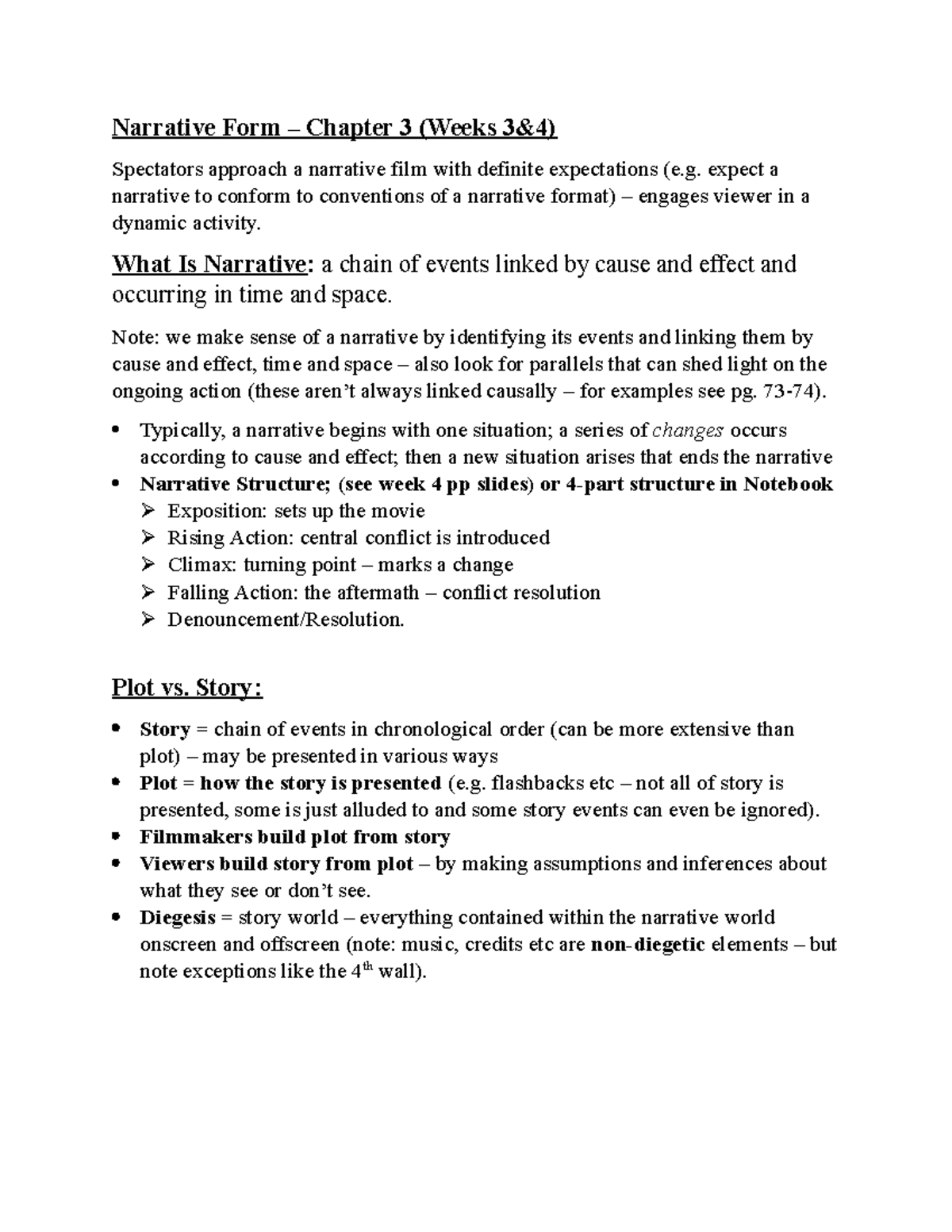 Narrative Form - expect a narrative to conform to conventions of a ...