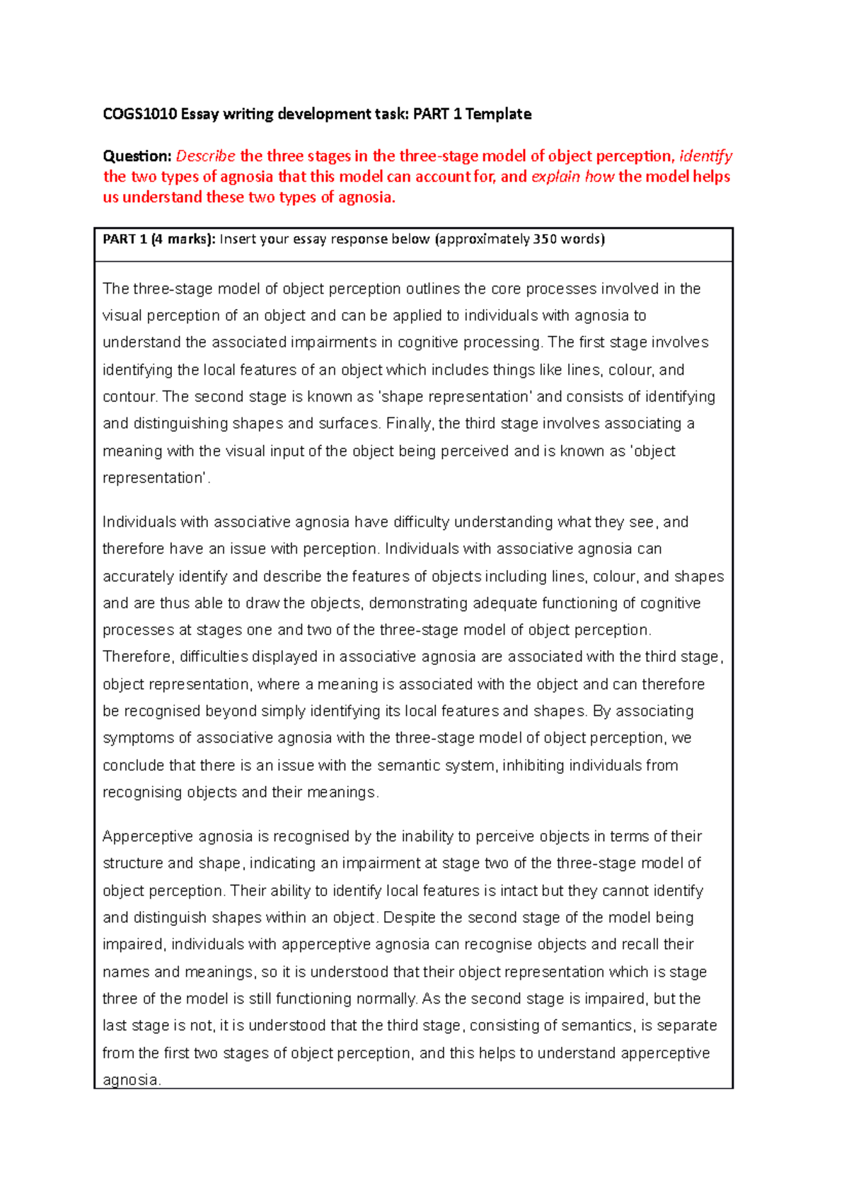 PART 1 Template 47195630 - COGS1010 Essay writing development task: PART 1 Template Question ...