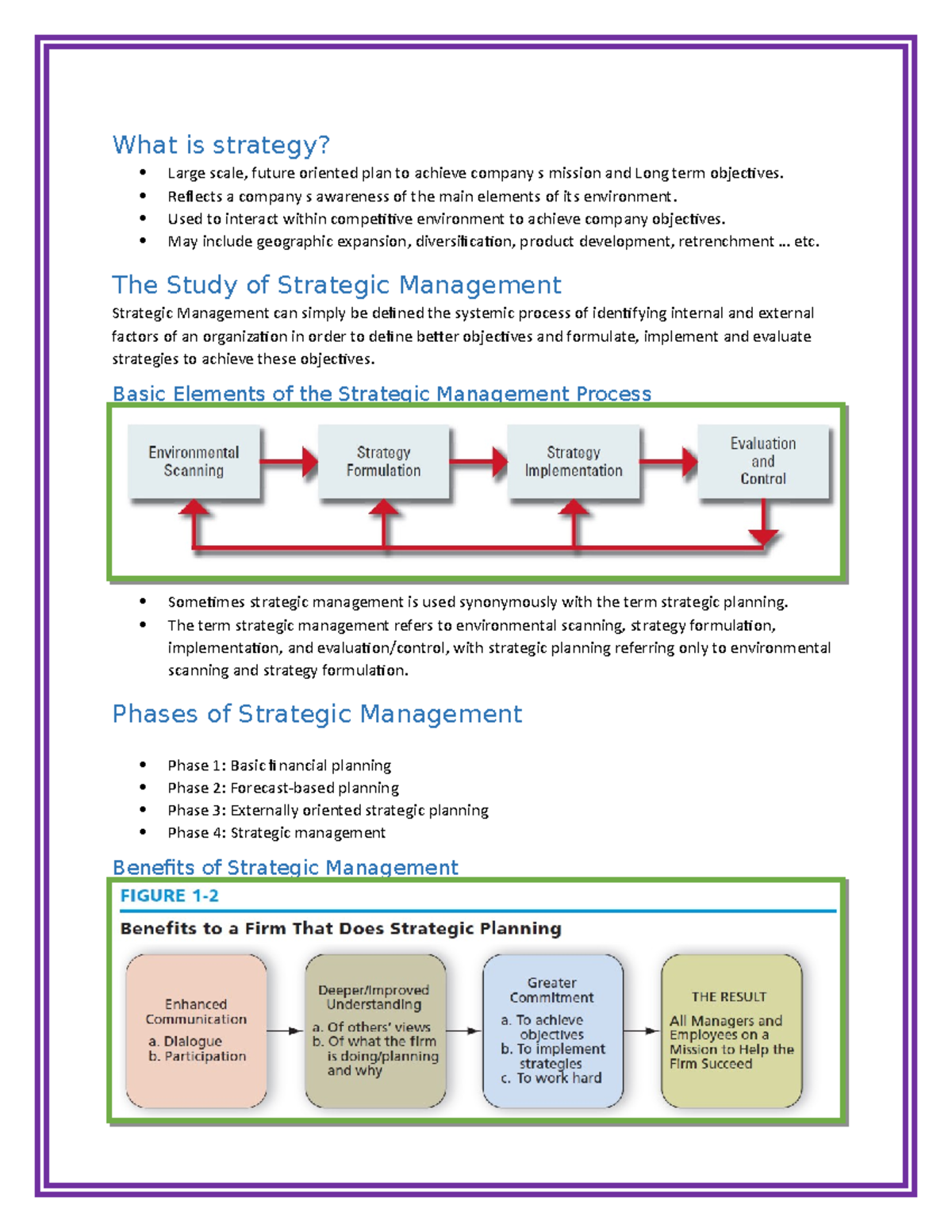 Study - SM - Strategic management - What is strategy? Large scale ...