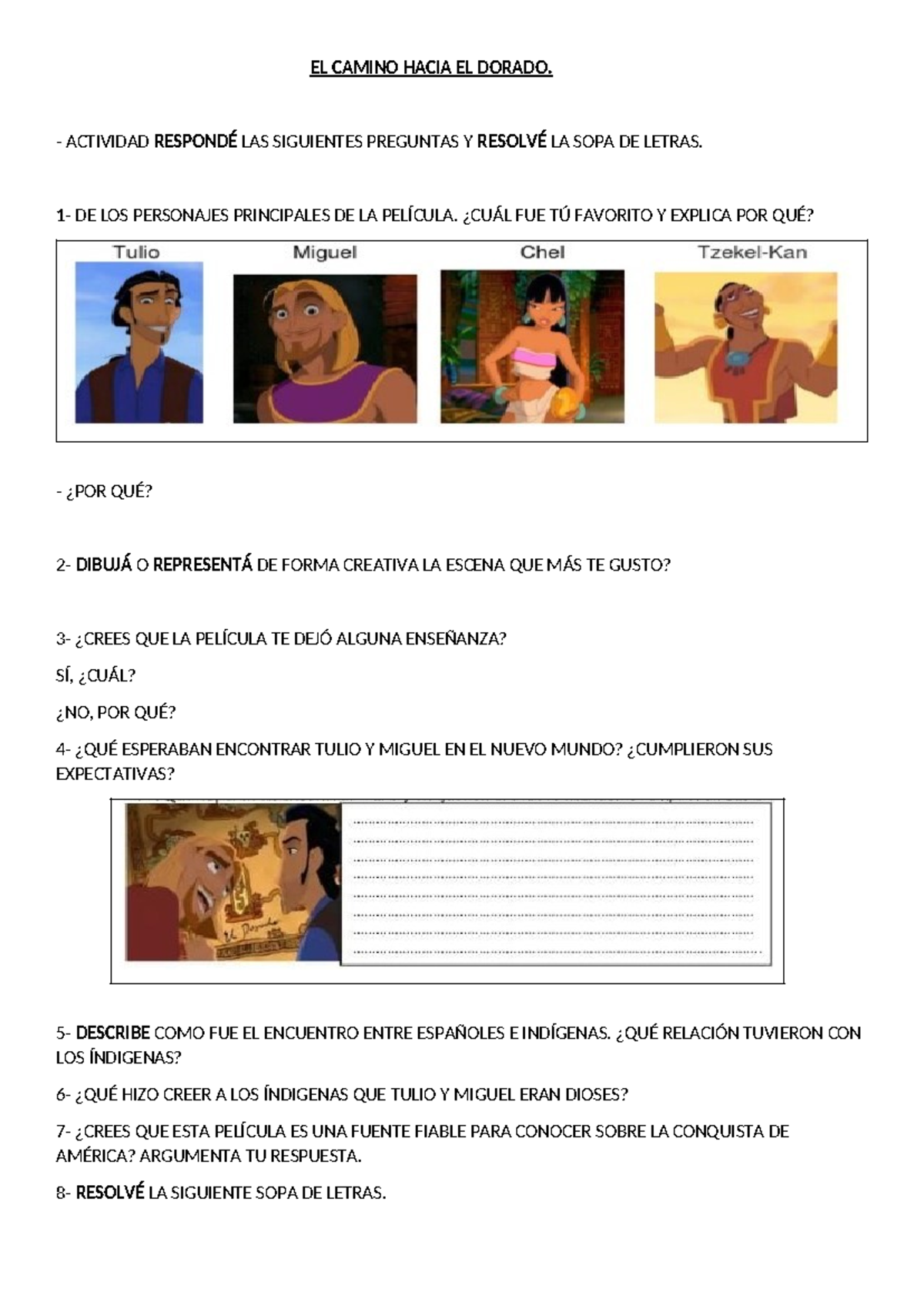 EL Camino Hacia EL Dorado - EL CAMINO HACIA EL DORADO. - ACTIVIDAD ...