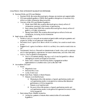 Finance Chapter 5 - Will Morrison - Chapter 5: Risk, Return, and the ...