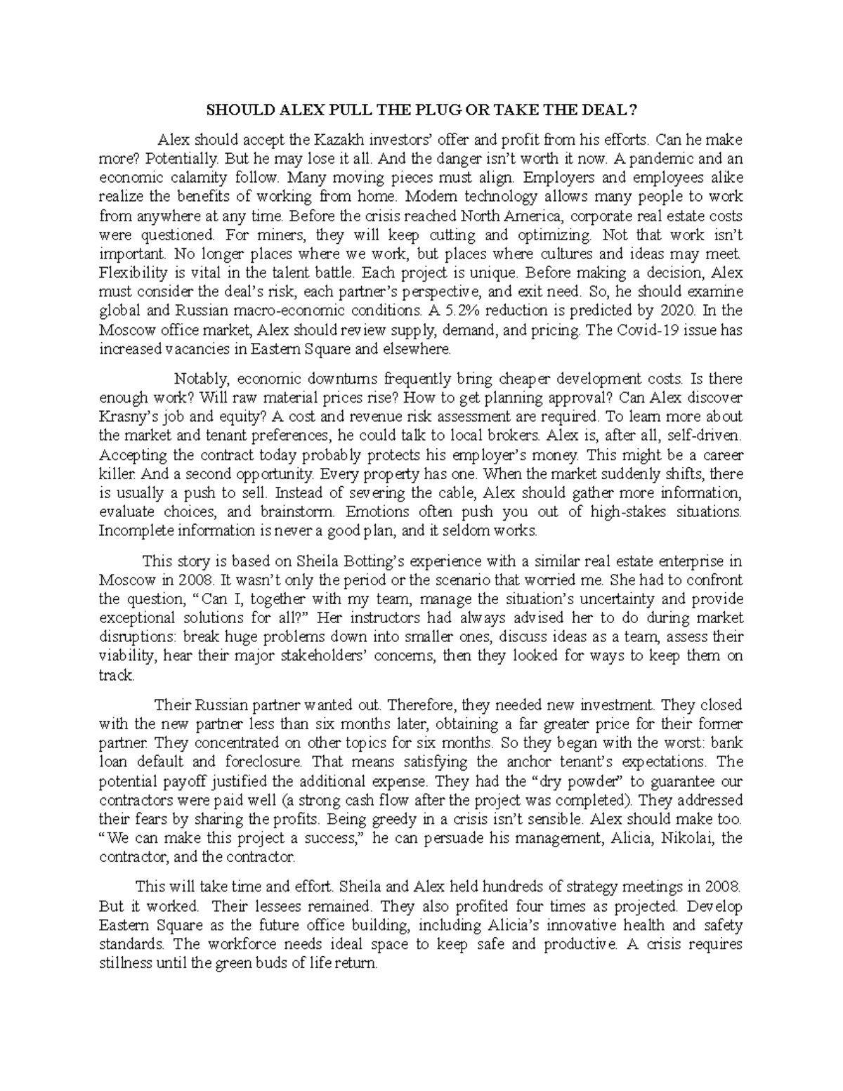 Case study and assignment - Fundamentals of Accountancy, Business, and ...