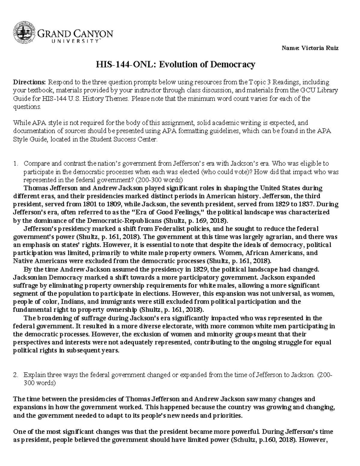 HIS-144-RS-Evolution of Democracy Worksheet - Name: Victoria Ruiz HIS ...