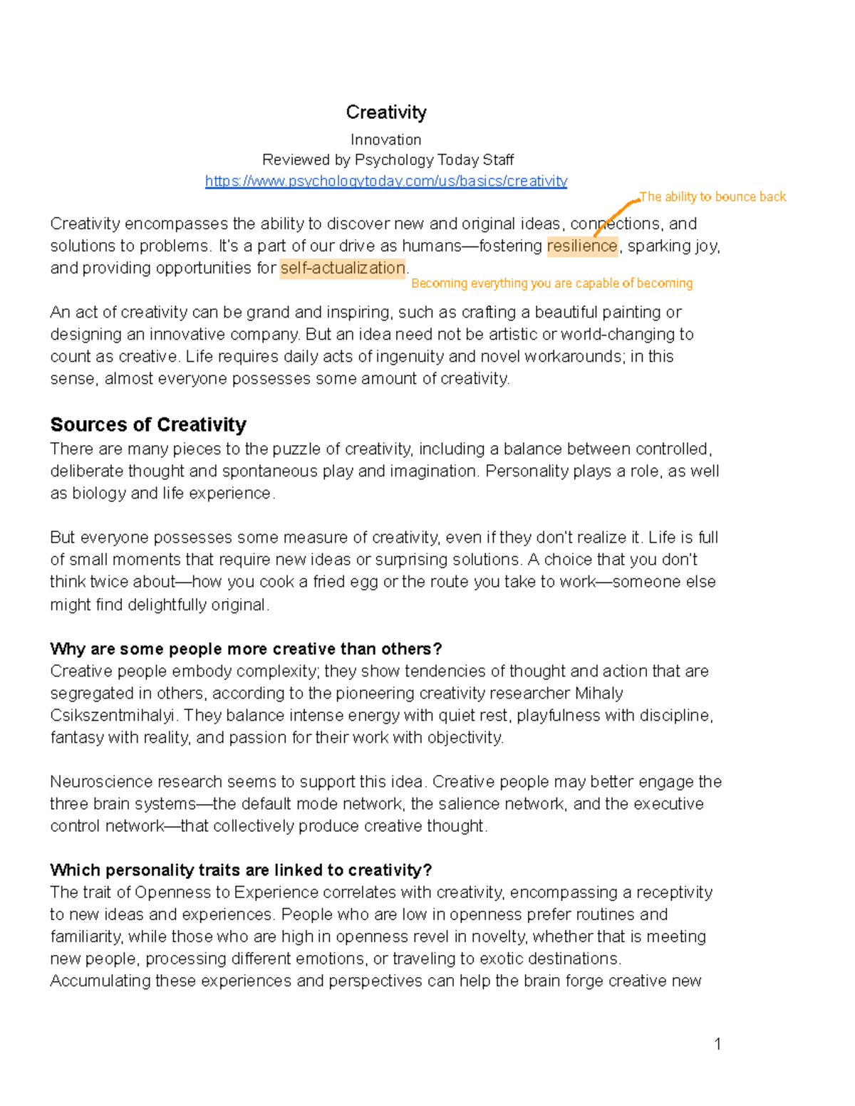 Creativity - Article - idk - Creativity Innovation Reviewed by ...