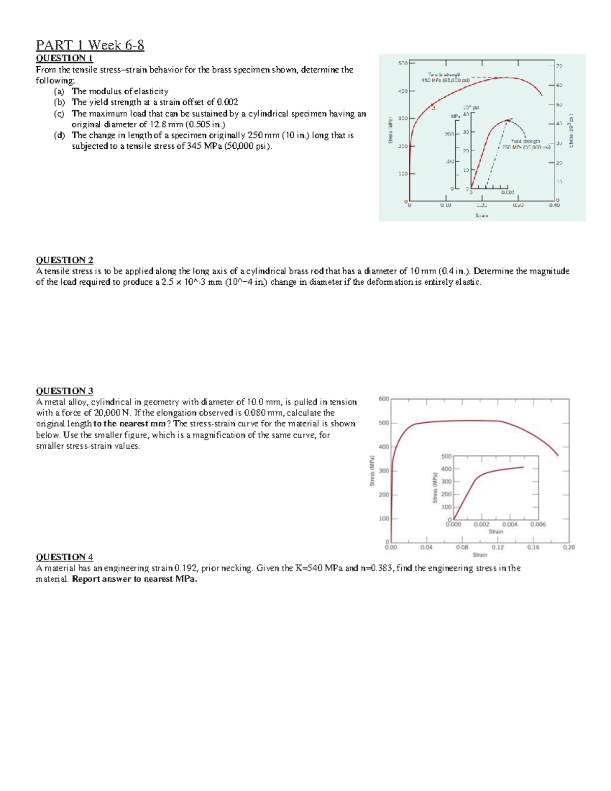 ENGG 204 Midterm 2 Review - PART 1 Week 6- 8 QUESTION 1 From the ...