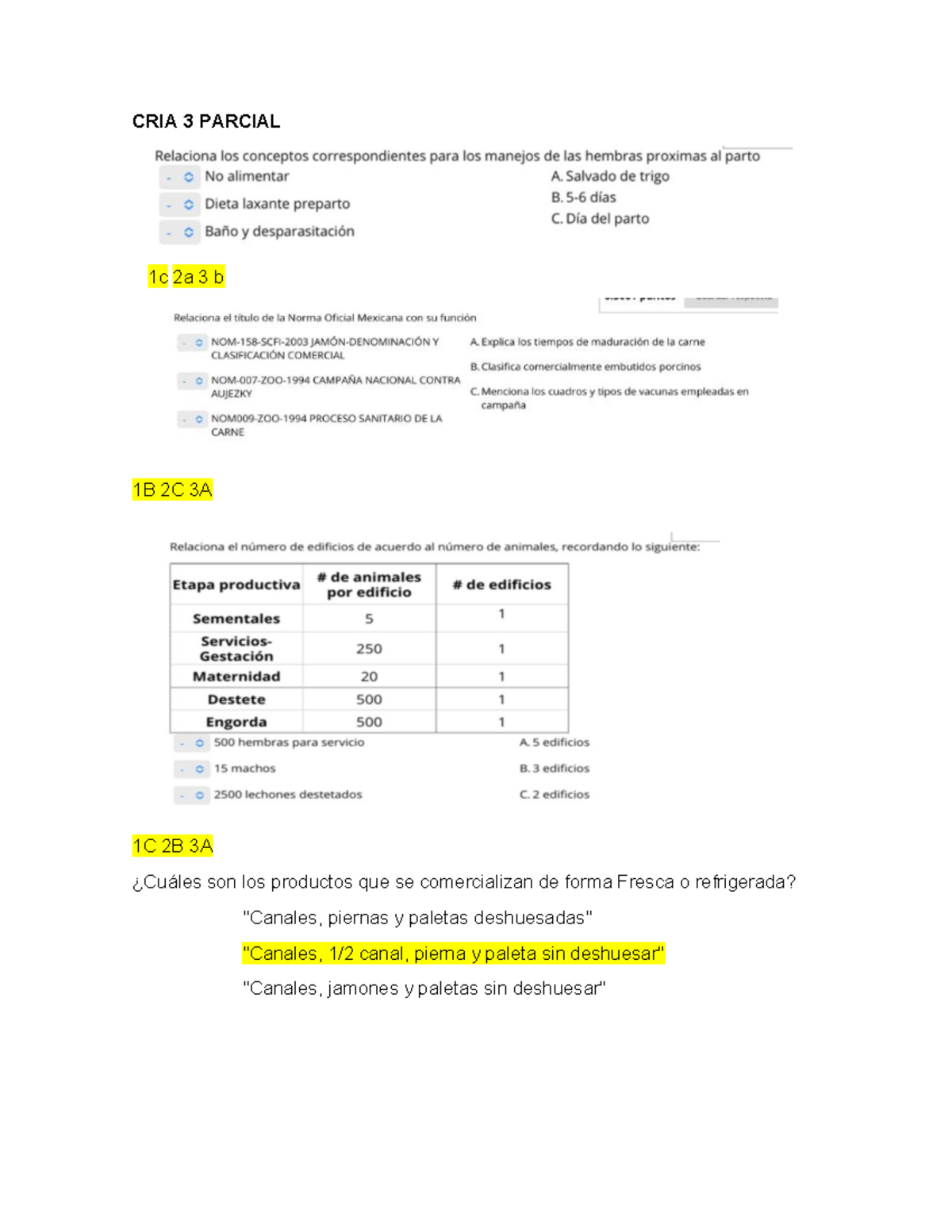 CRIA 3 Parcial - guia de apuntes - CRIA 3 PARCIAL 1c 2a 3 b 1B 2C 3A 1C ...