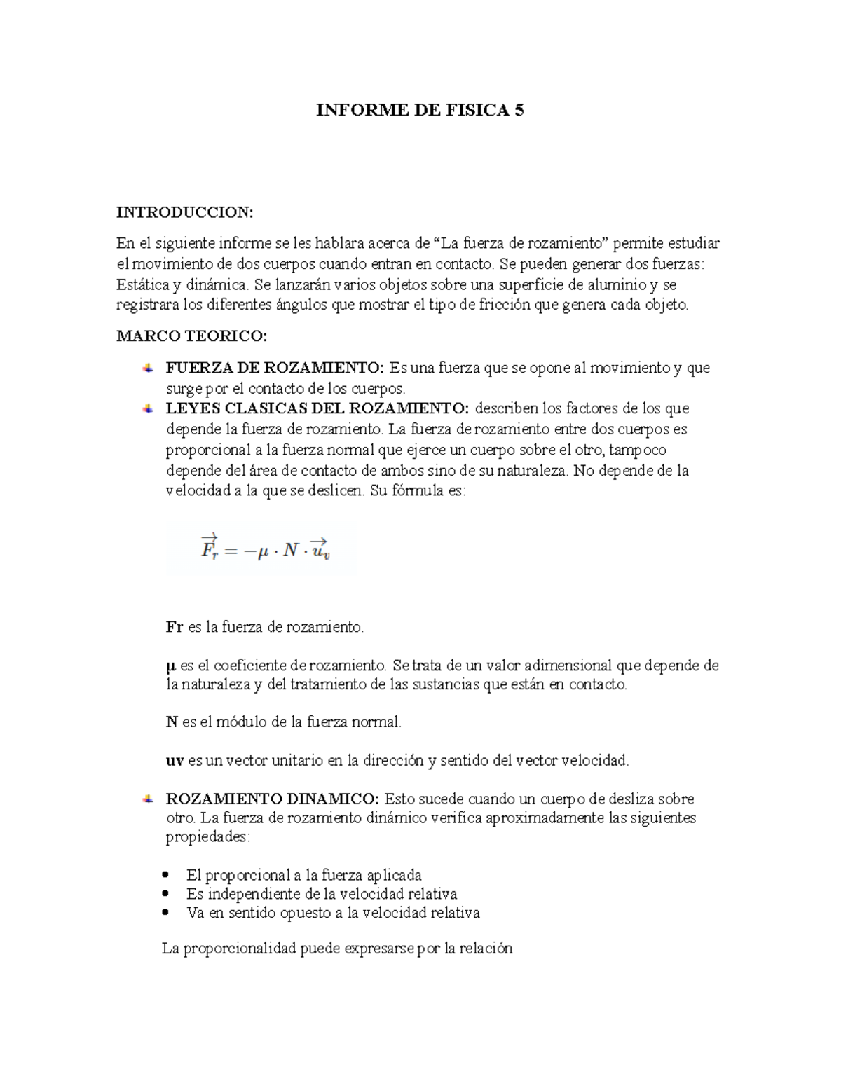 Informe DE Fisica 5-1 - INFORME DE FISICA 5 INTRODUCCION: En el siguiente informe se les hablara ...