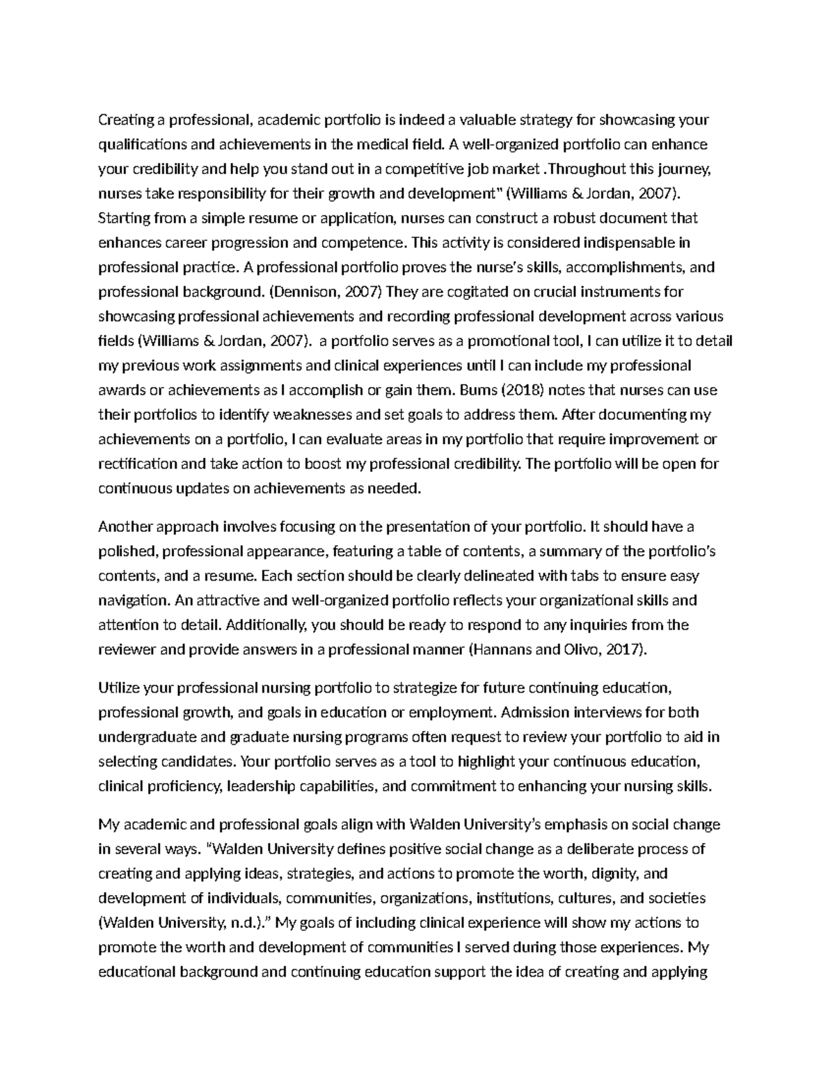 Assignment 5 final - Creating a professional, academic portfolio is ...