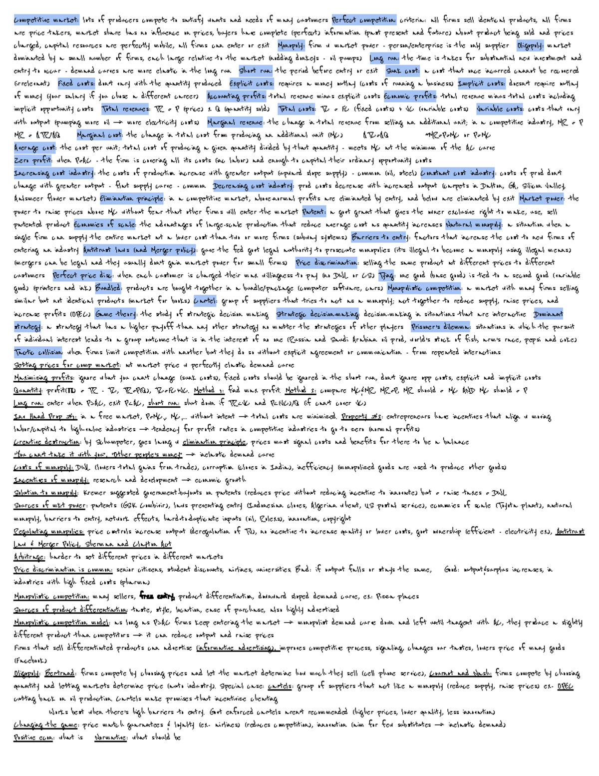 Principles of Macroeconomics 1014 Exam 4 Cheat Sheet - Competitive ...