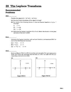 Laplace transforms - Chapter 3 Laplace Transforms Important analytical method for solving linear ...