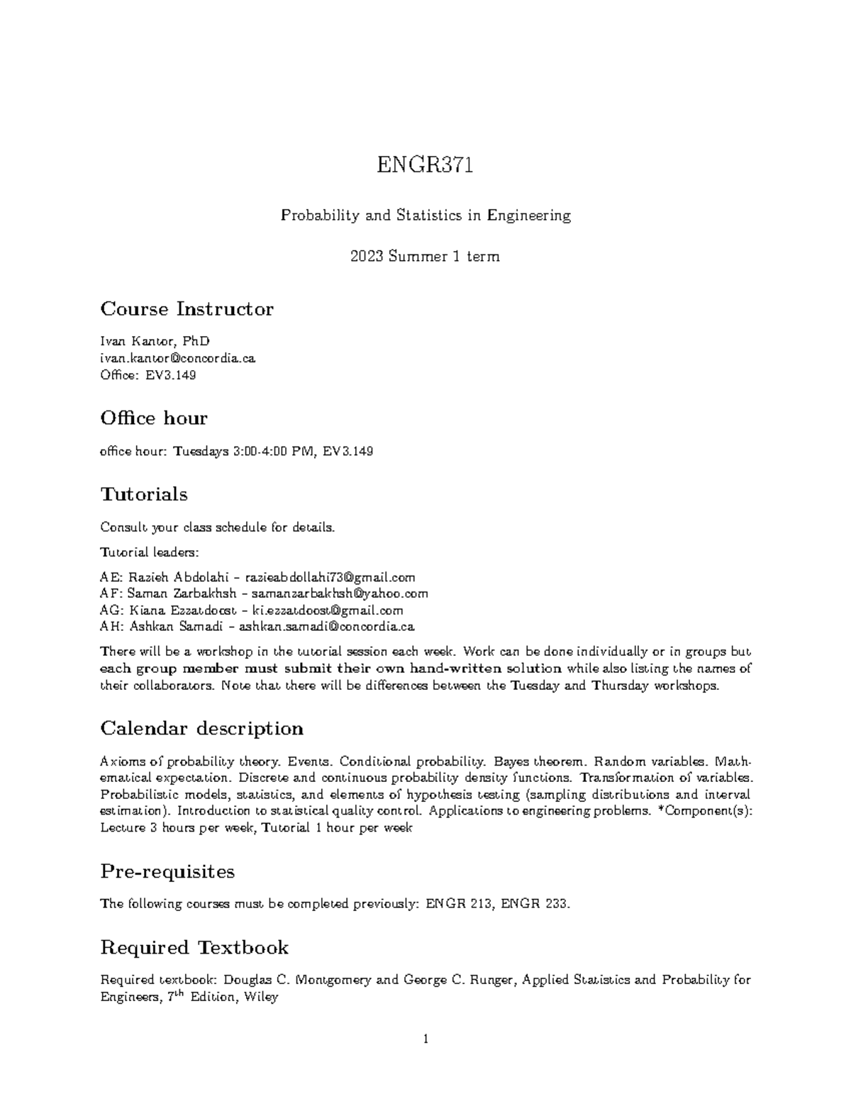 Course outline 2023-05-16 12 58 14 - ENGR Probability and Statistics in ...