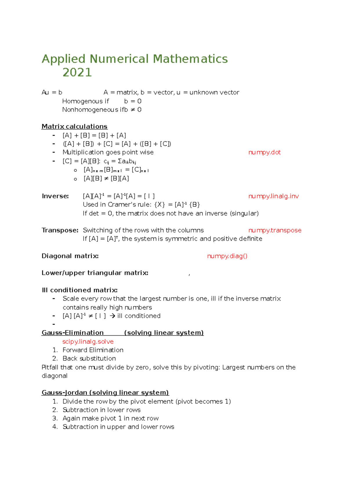Applied Numerical Mathematics 2021 - summary - Applied Numerical ...