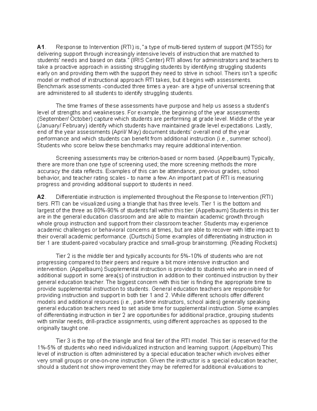 C730 Secondary Reading Instruction and Interventions Task 1 - A1 ...