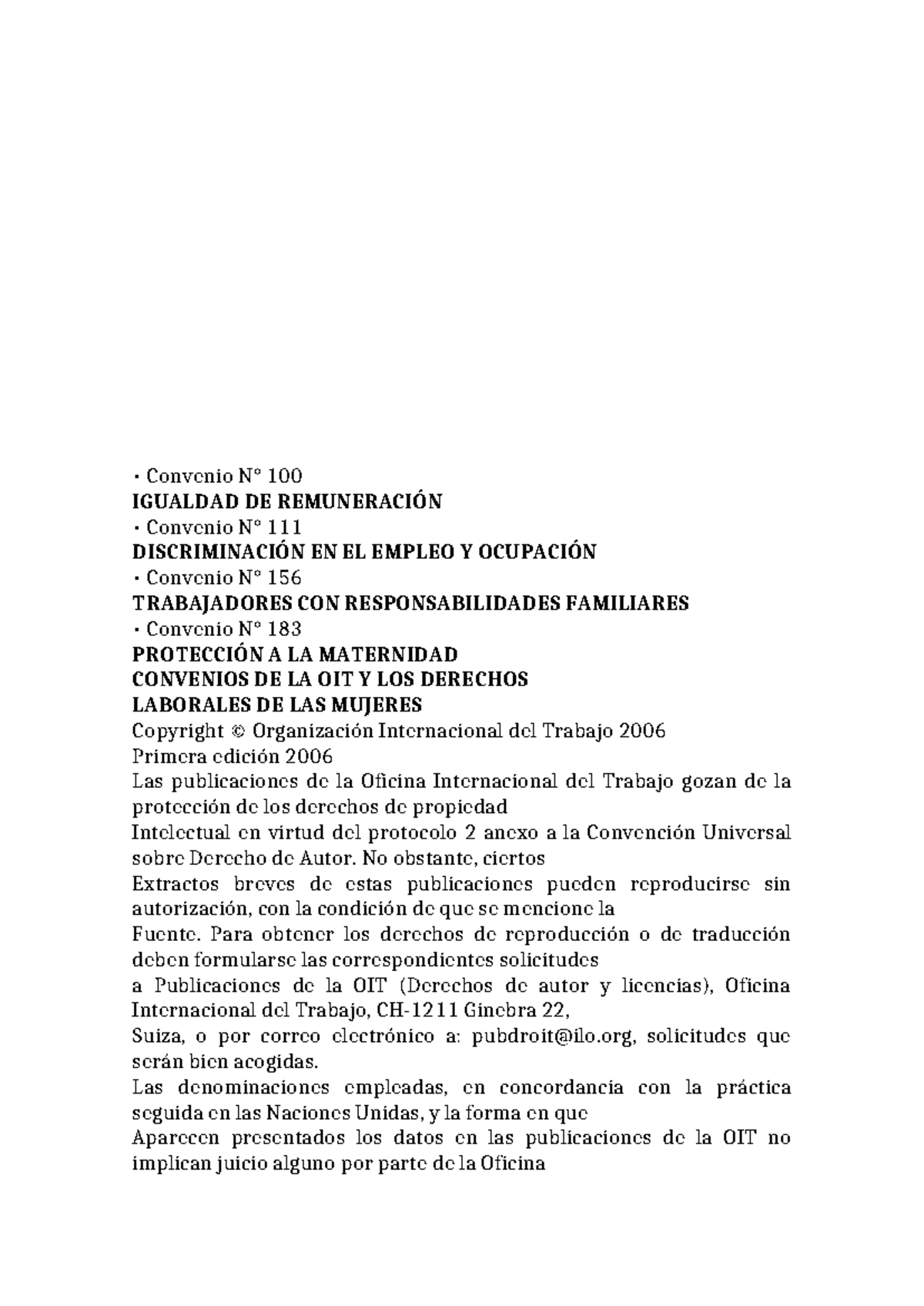 Convenio OIT - Resumen Ciencias Sociales - Convenio N 100 IGUALDAD DE REMUNERACIÓN Convenio N ...