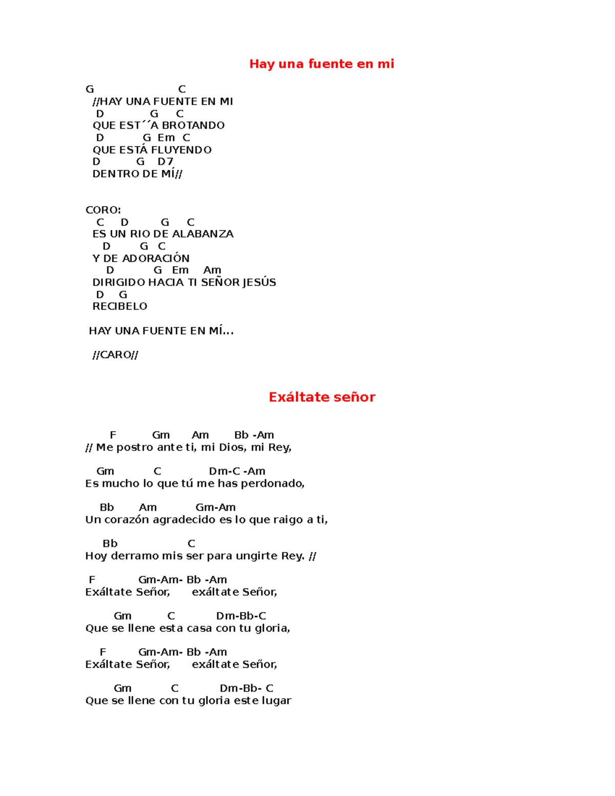 Hay una fue en mi - Hay una fuente en mi G C //HAY UNA FUENTE EN MI D G ...