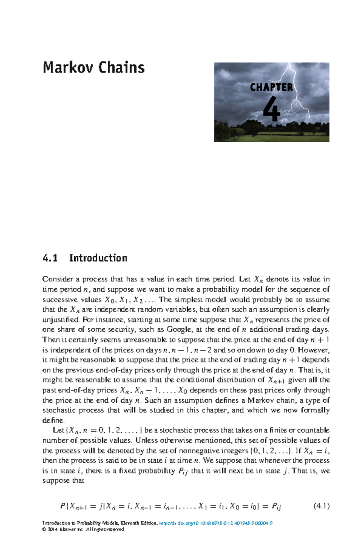 -Markov-Chains 2014 Introduction-to-Probability-Models - Markov Chains 4 Introduction Consider a ...