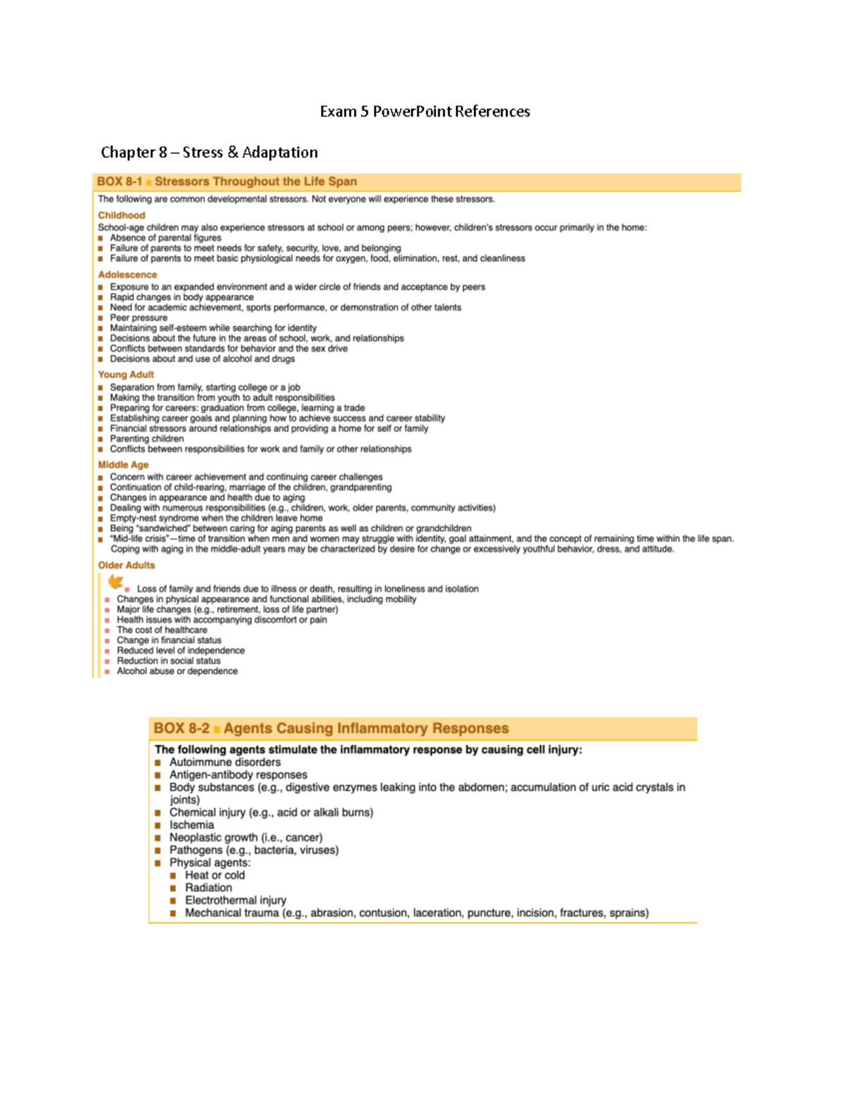 Exam 5 Power Point References - Exam 5 PowerPoint References Chapter 8 ...