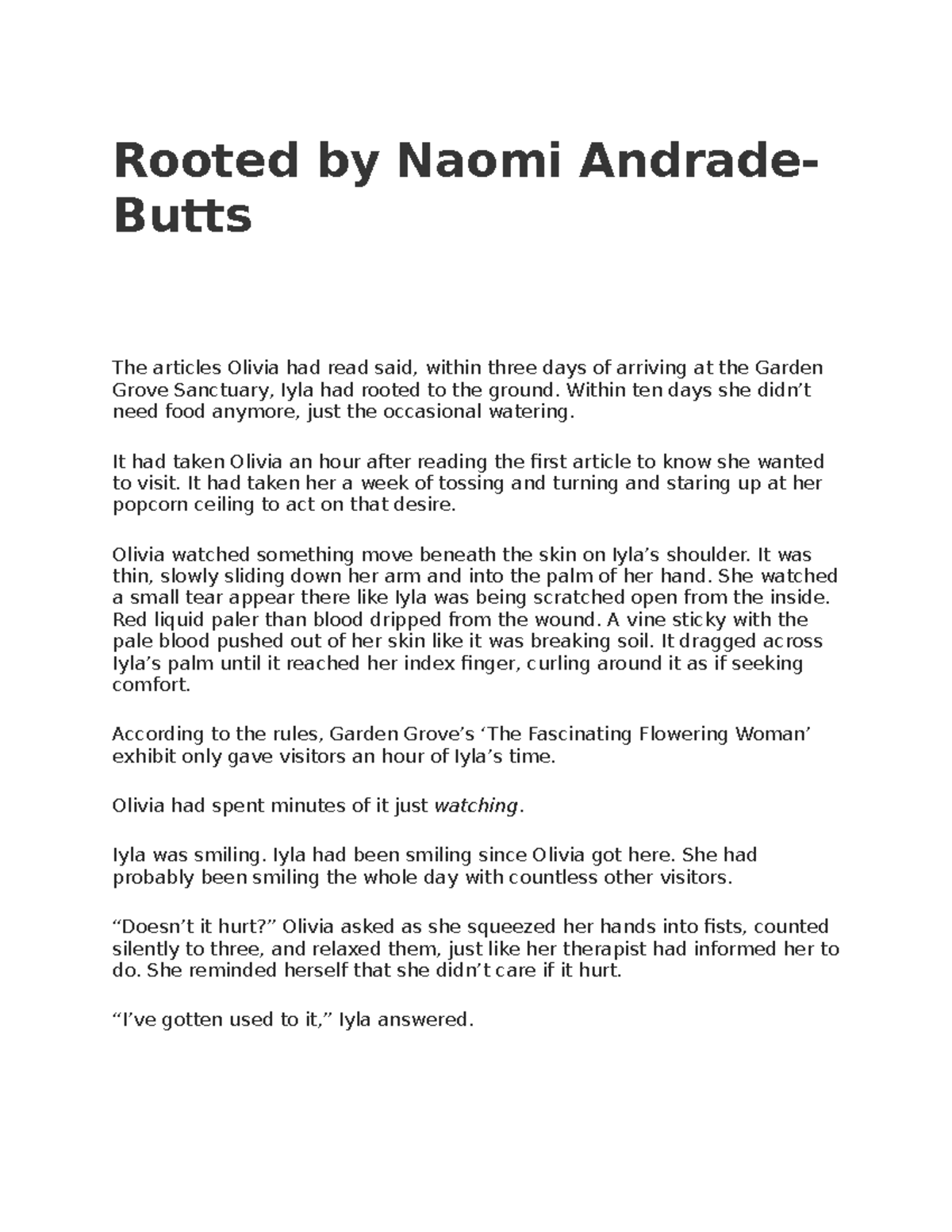 Rooted by Naomi Andrade - Rooted by Naomi Andrade- Butts The articles ...