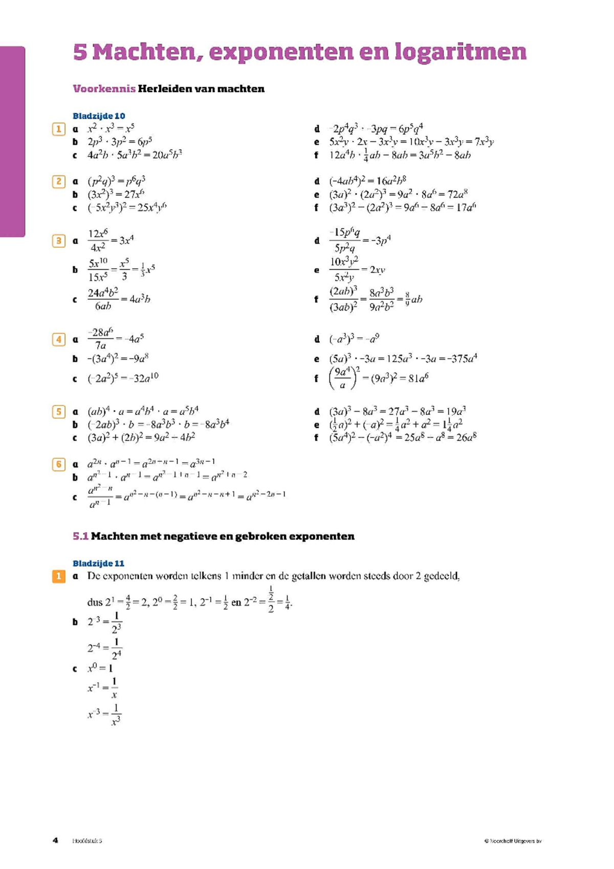 H5 Machten, exponenten en logaritmen - Wiskunde B - Studeersnel