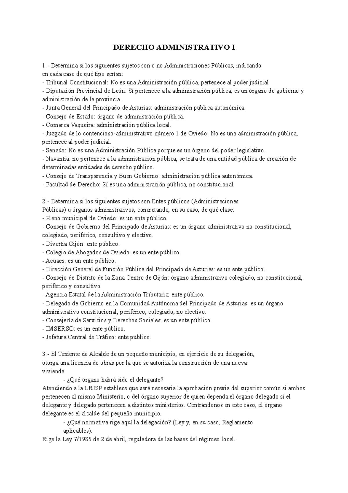 Practica 2 derecho admin I - Derecho Administrativo - UniOvi - Studocu