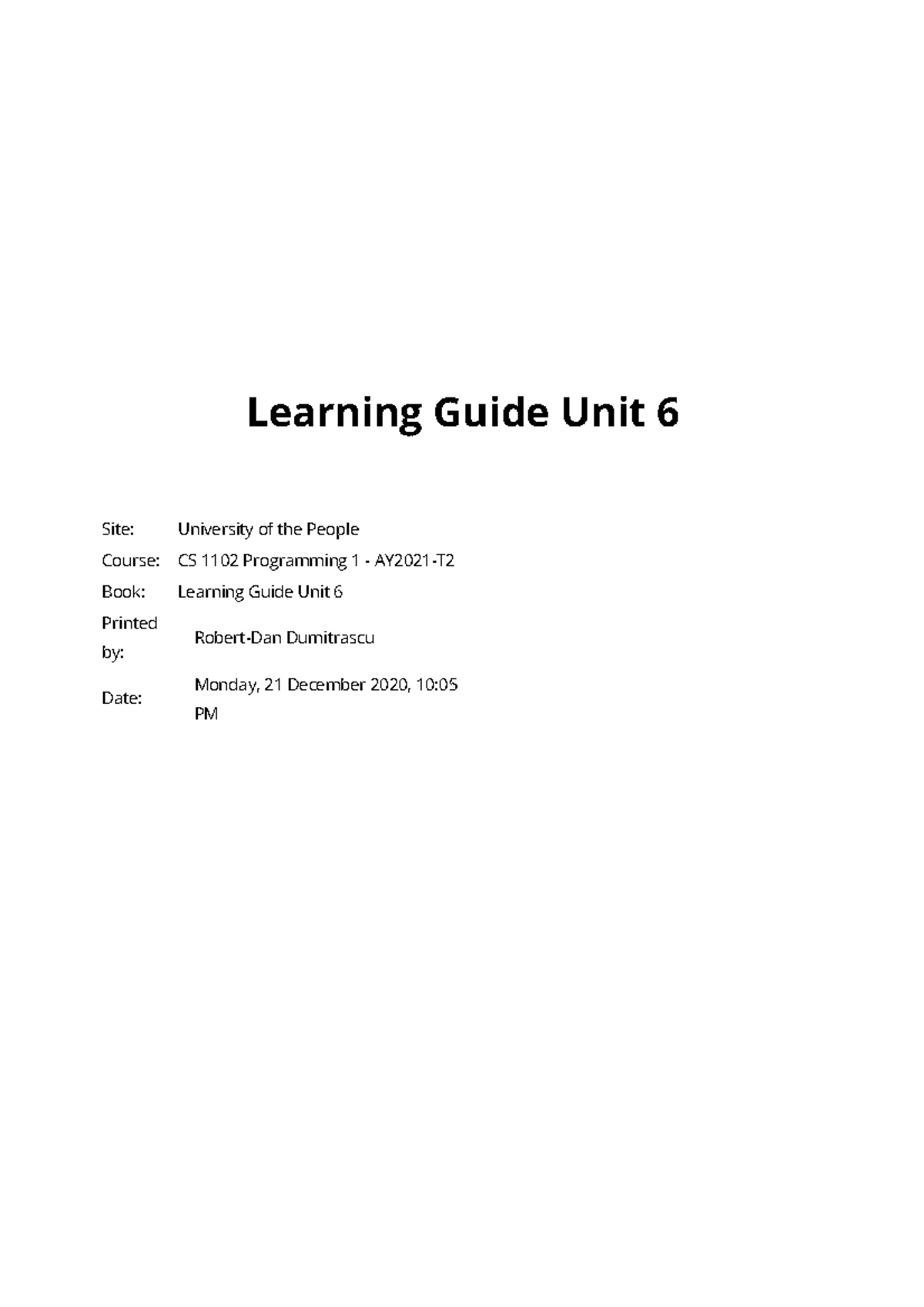 Learning Guide Unit 6 - Examine user-interface components with titles ...