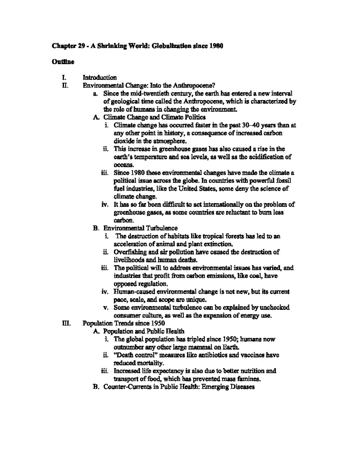 1-ch29-outline - Dr. McCoy HIST 1020 - Chapter 29 A Shrinking World ...