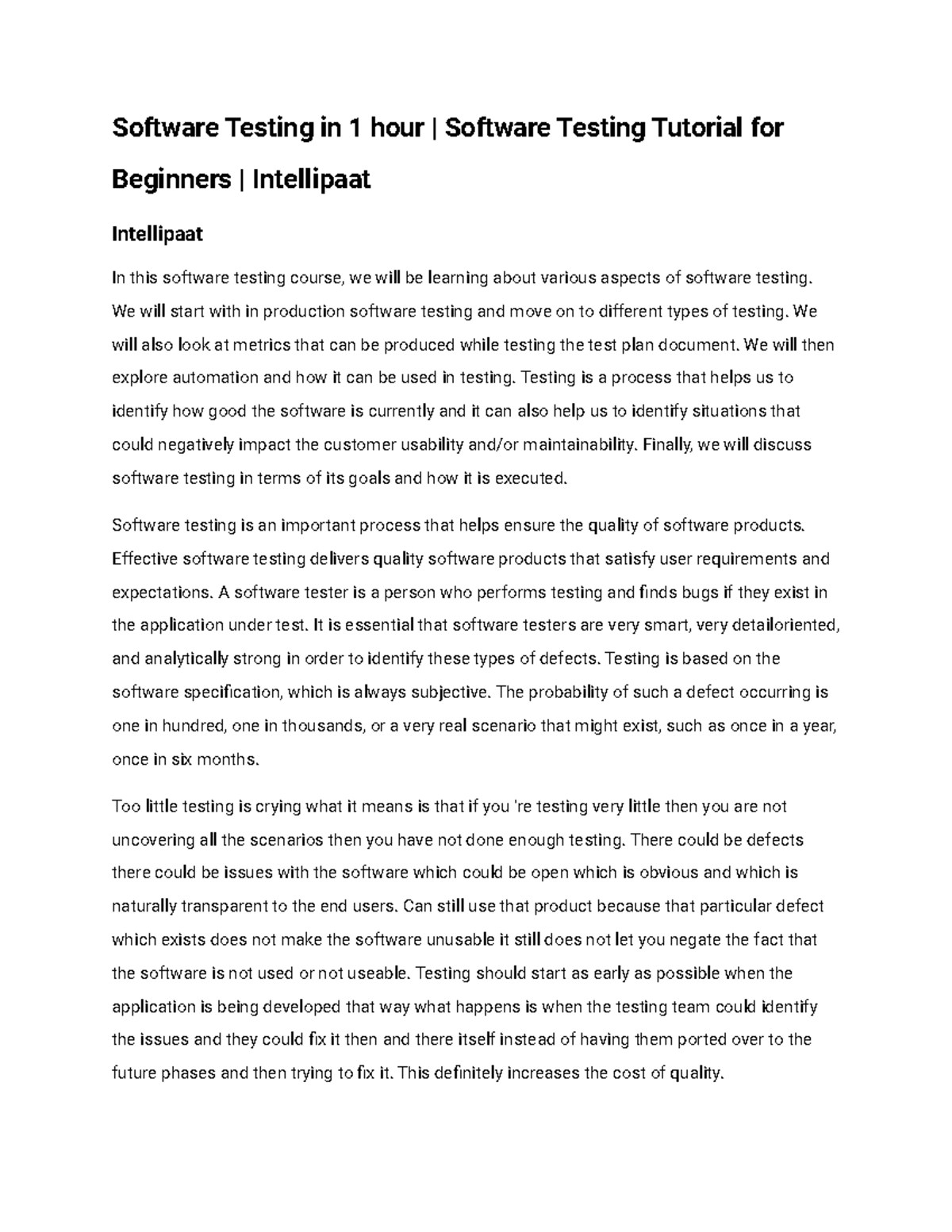 Software Engineering 9 Software Testing In 1 Hour Software Testing software-engineering-9-software-testing-in-1-hour-software-testing