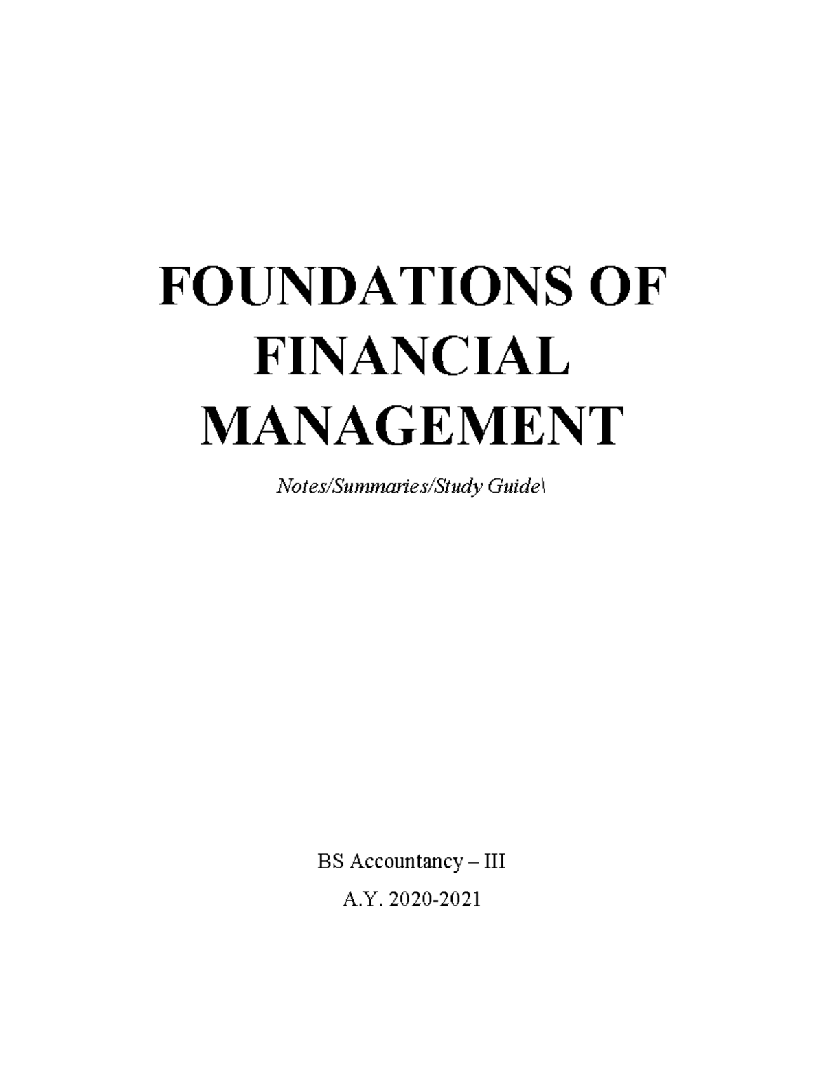 Foundations of Financial Management - FOUNDATIONS OF FINANCIAL ...