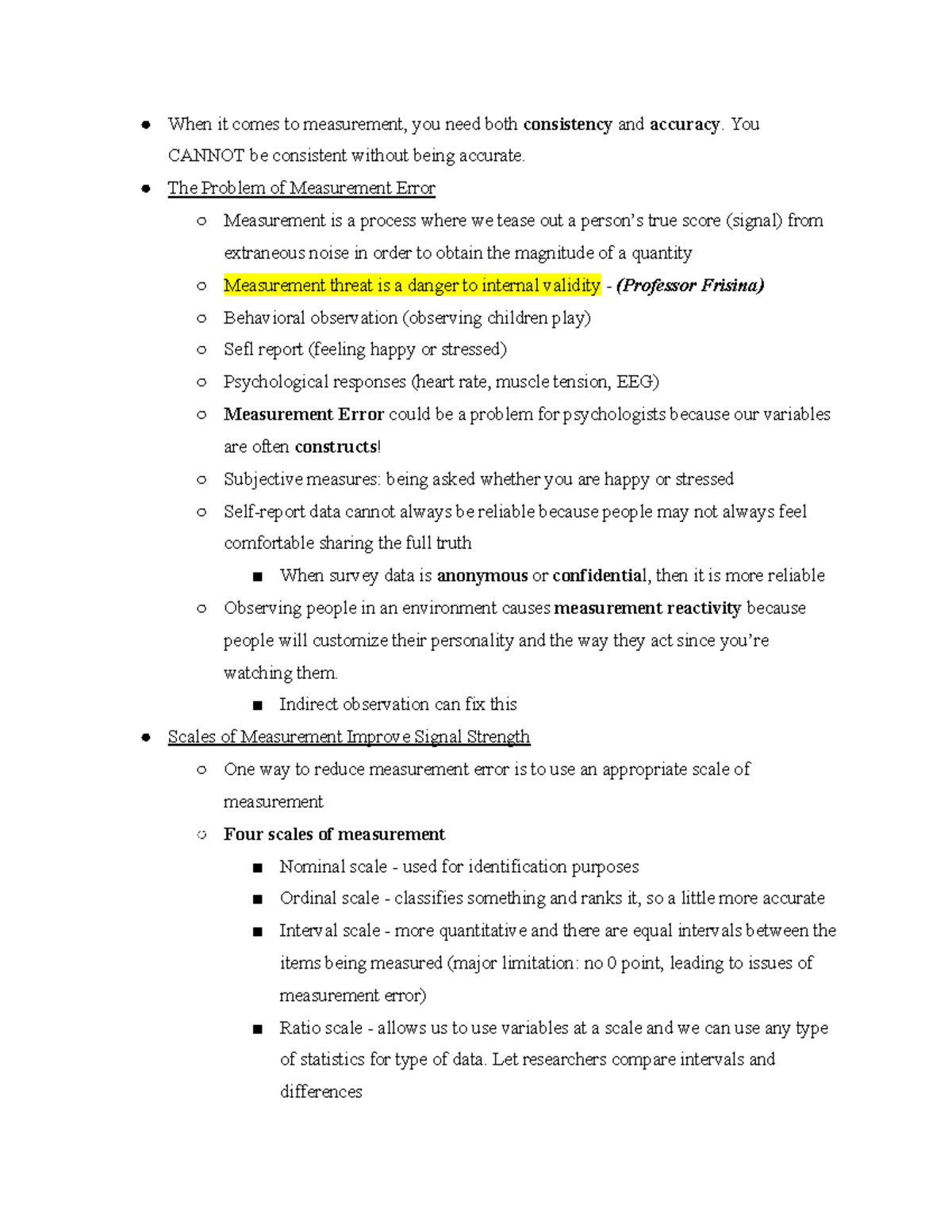 Chapter 4 Data and the Nature of Measurement-Reliability and Validity ...
