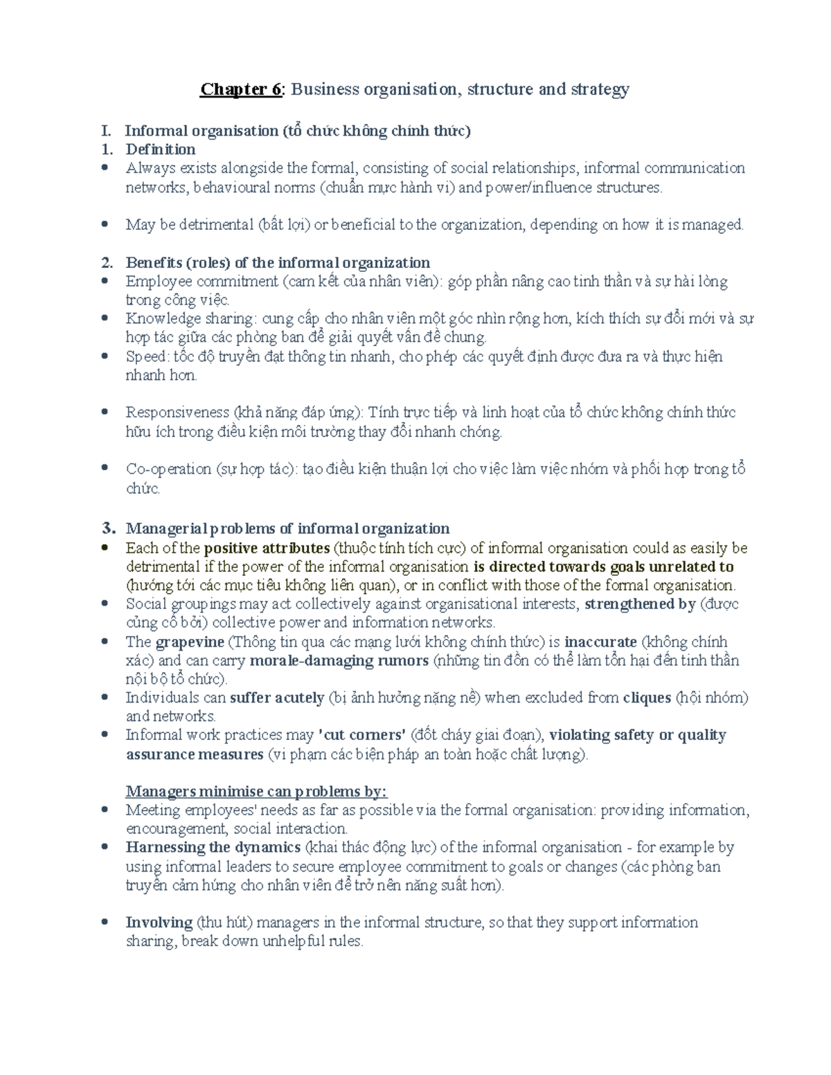 Chapter 6 - Chapter 6: Business organisation, structure and strategy I ...