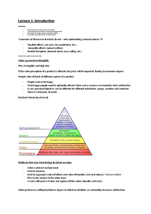 Animal Health Module 1 - Lecture notes 1 - Module 1 Introduction to ...