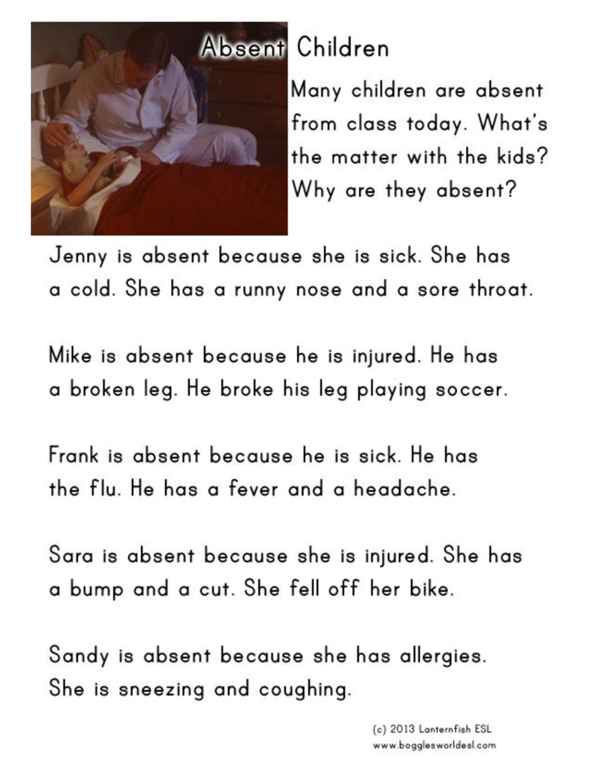 Absent Kids - Easy speaking activity - English Grammar(S) - Studocu