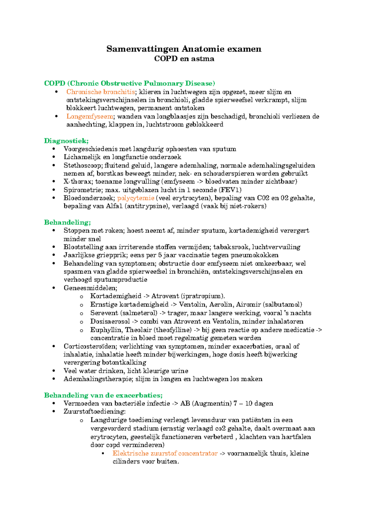 AFPF Samenvatting Samenvattingen Anatomie COPD en astma - Samenvattingen Anatomie examen COPD en ...