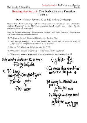 Sp23 111 HW5 - Professor Tan - Math 111: Calculus I, Spring 2023 Weekly ...