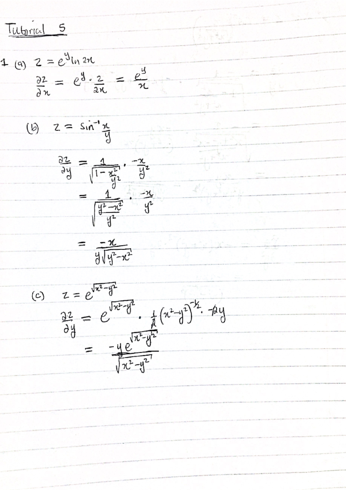 MATE1B1 Tutorial 5 solutions - Copy - MAT1B01 - Studocu