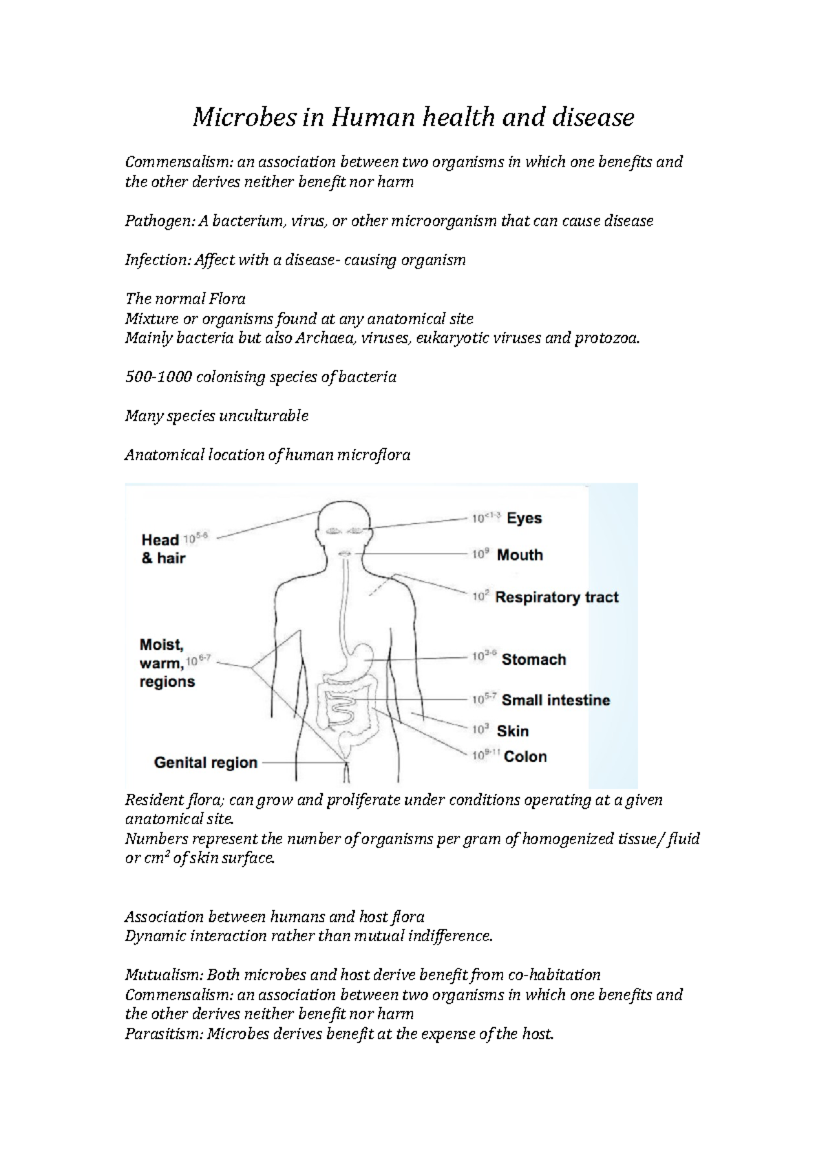 Microbes in Human health and disease - Microbes in Human health and ...