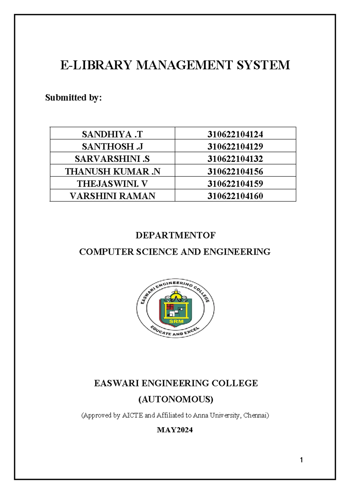 E library - computer architecture - 1 E-LIBRARY MANAGEMENT SYSTEM ...