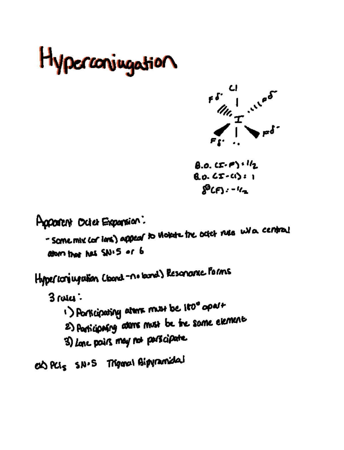 Outline #31 Vsper Theory (SN = 6), Hyperconjugation, Hybridization ...