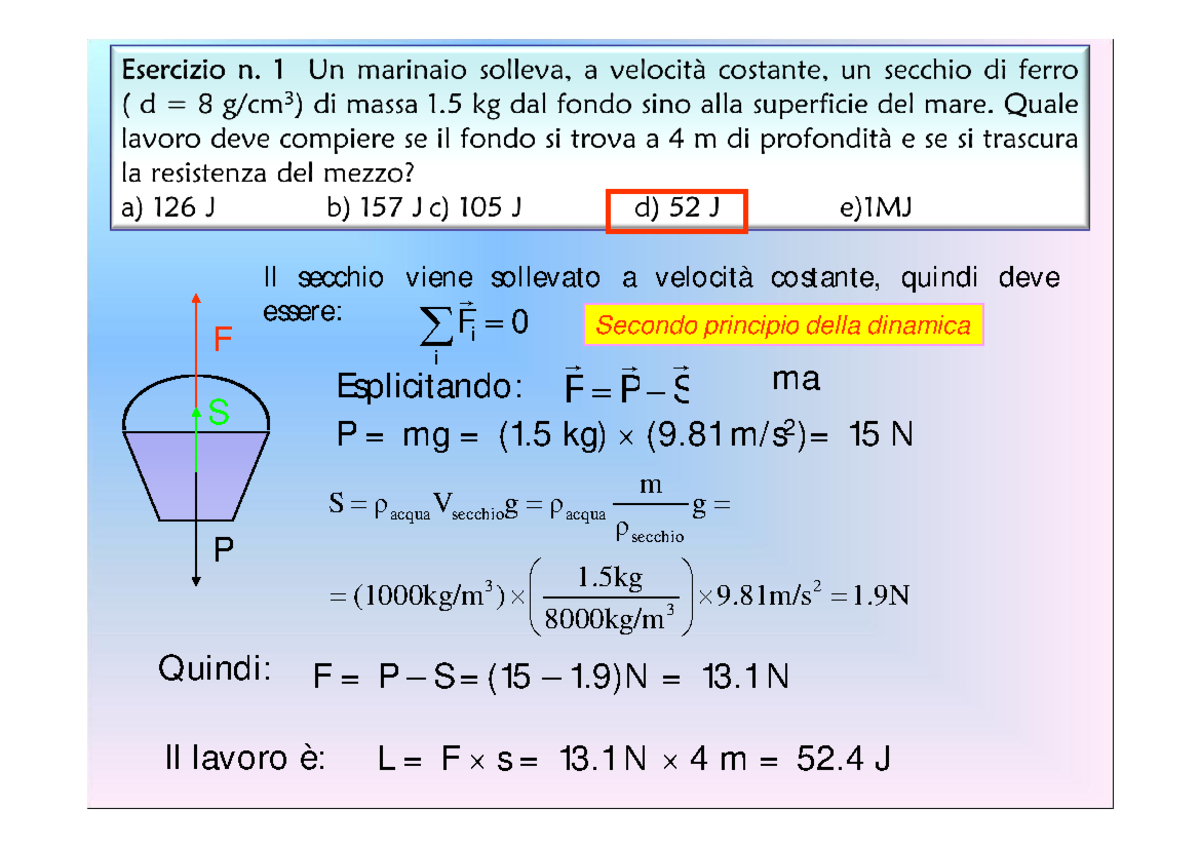 Esercitazione 5 - esercizi su idrostatica 2 con soluzioni - fisica I ...