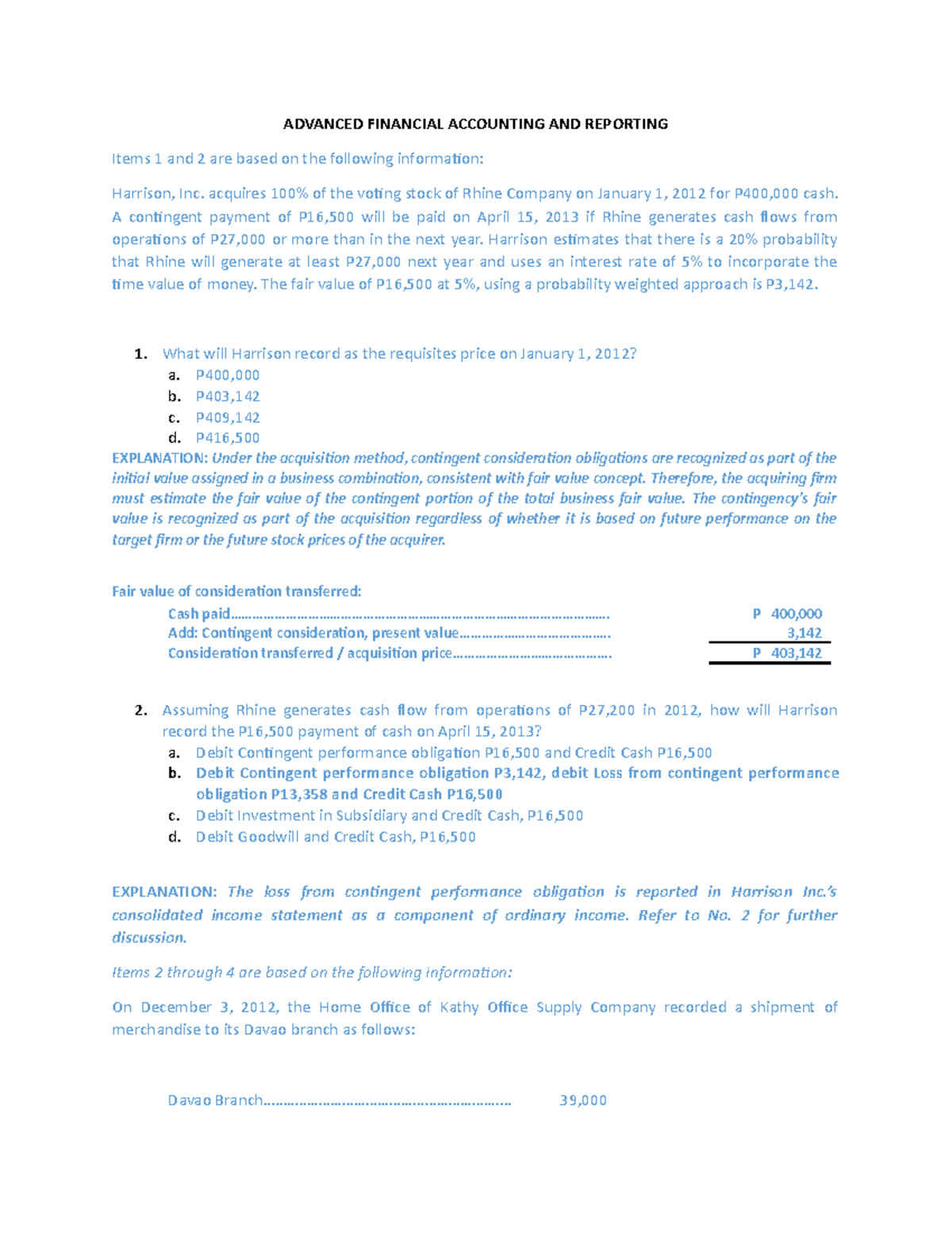 AFAR (70) - FAR REVIEWER - ADVANCED FINANCIAL ACCOUNTING AND REPORTING ...