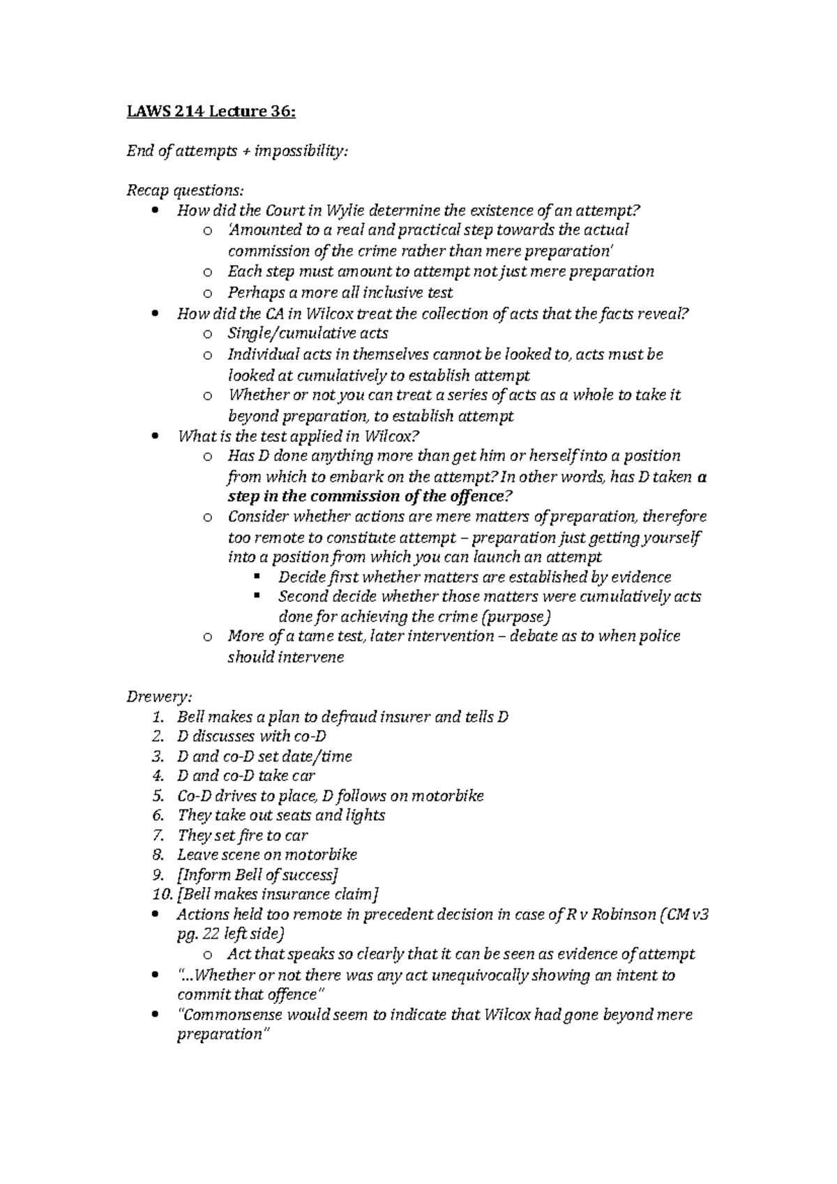 LAWS 214 Lecture 36 - LAWS 214 Lecture 36: End of attempts + impossibility: Recap questions: How ...