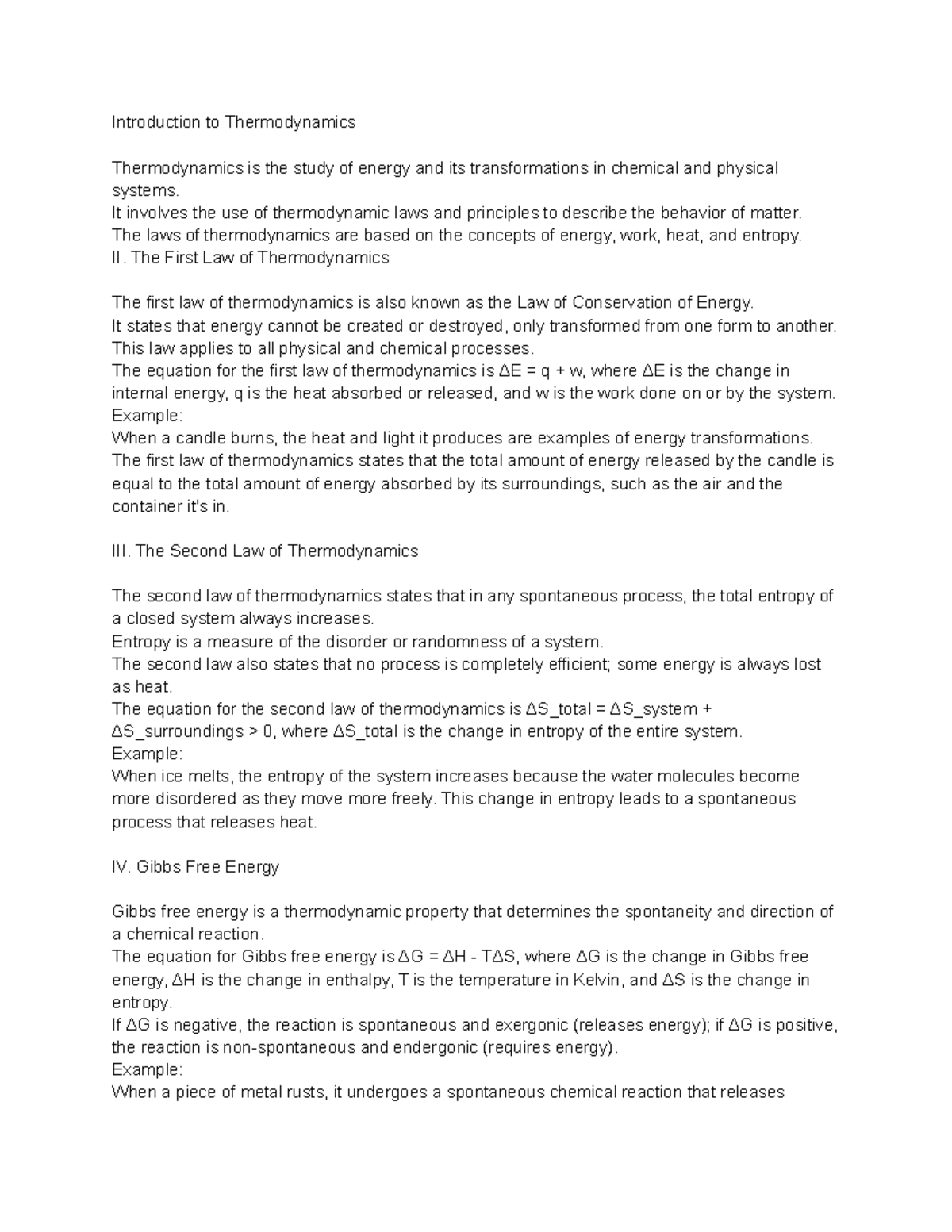 Introduction to Thermodynamics - Introduction to Thermodynamics ...