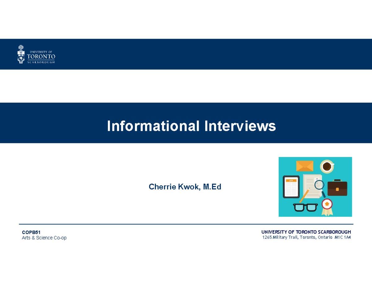 Informational Interviews Lecture Slides - Cherrie Kwok, M A meeting ...
