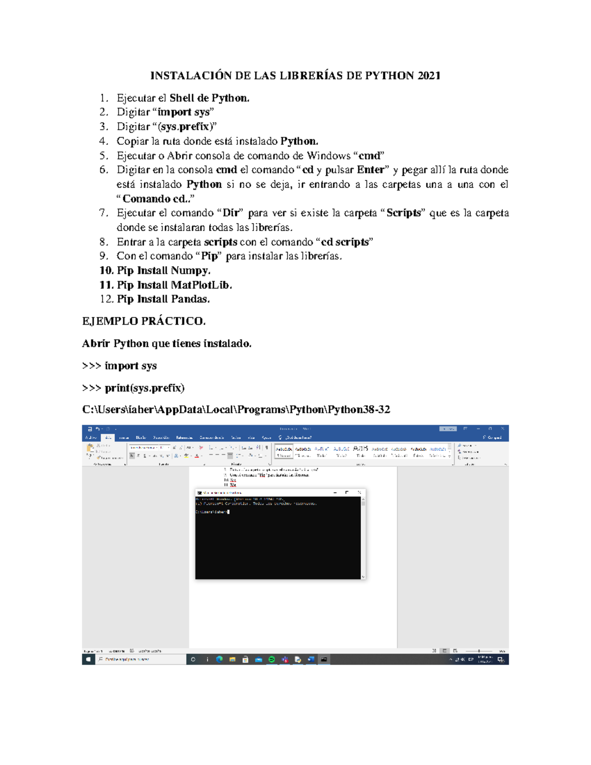 Instalación DE LAS Librerías DE Python 2022 - INSTALACIÓN DE LAS ...