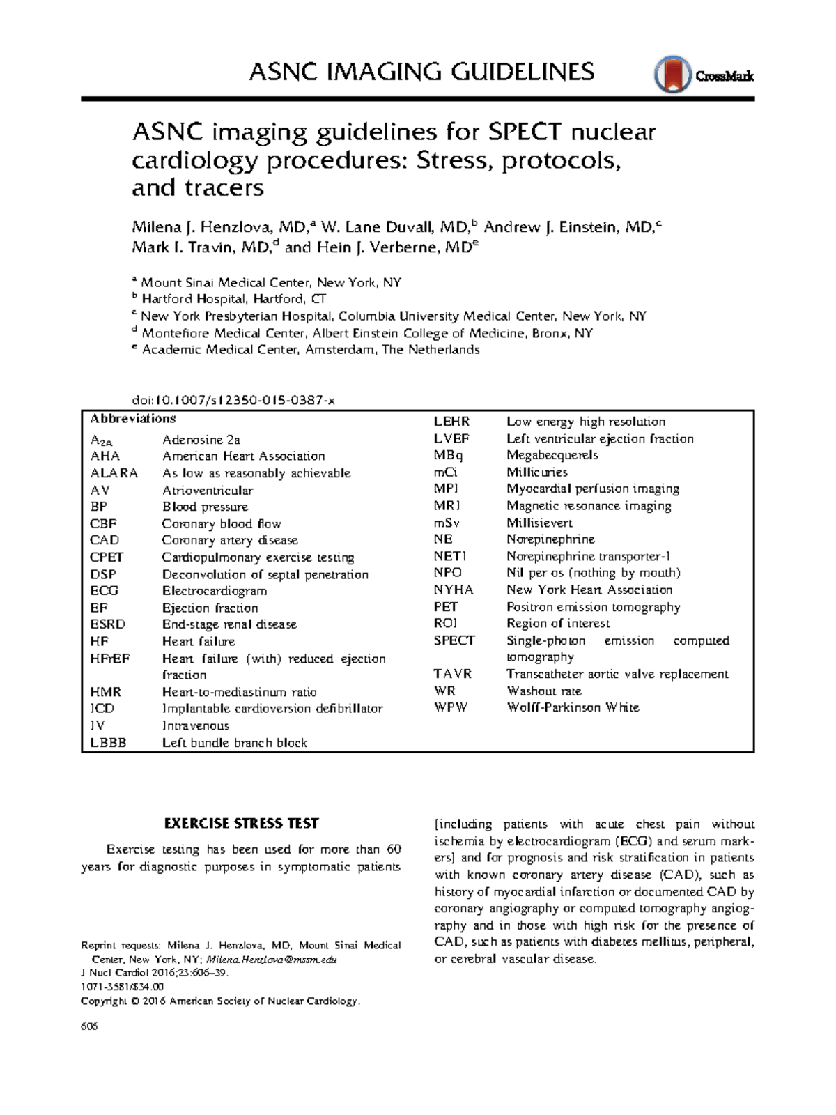 2016 ASNC imaging guidelines for Spect nuclear cardiology procedures ...